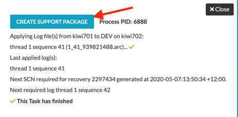 How to create a support package in Standby v9