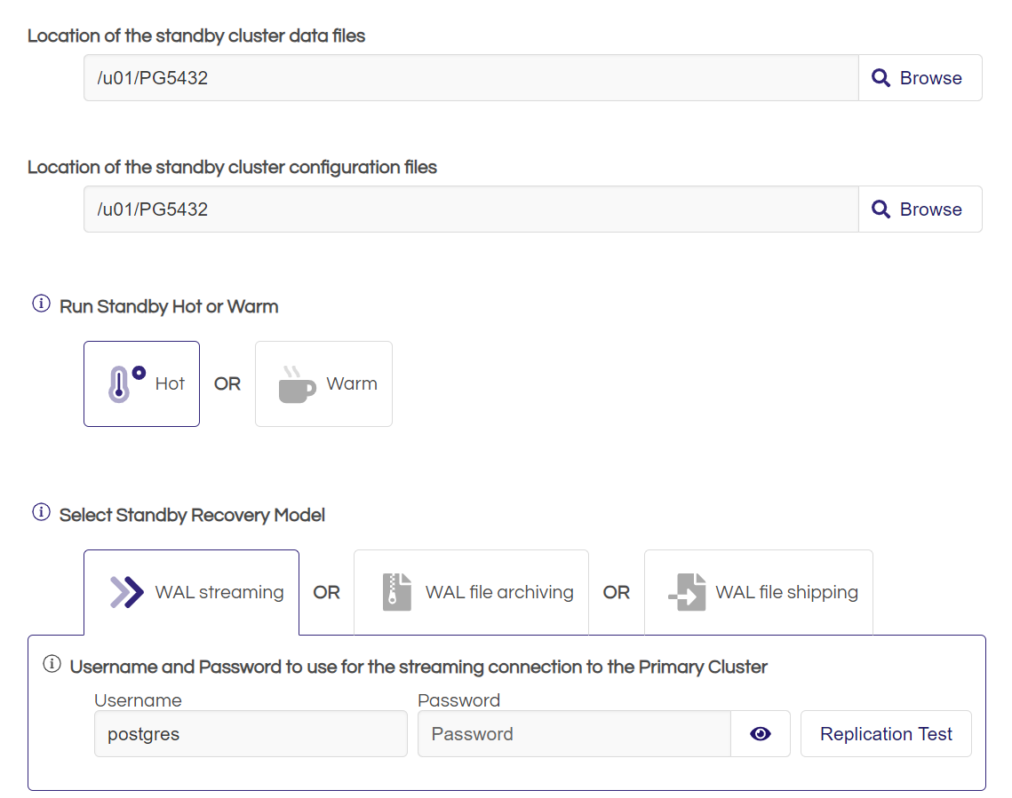 Configuring WAL Streaming in PostgreSQL using StandbyMP